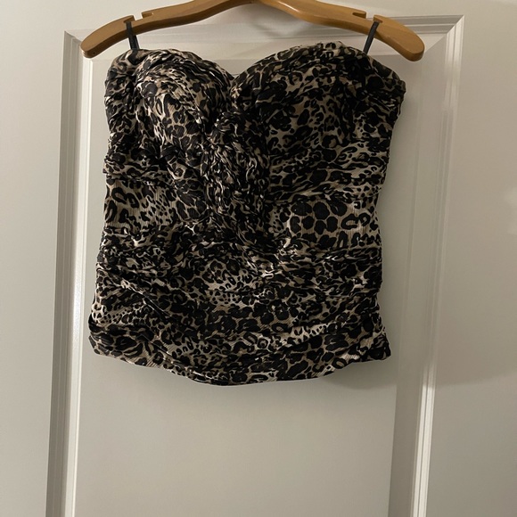 bebe | Other | Leopard Print Strapless Corset | Poshmark